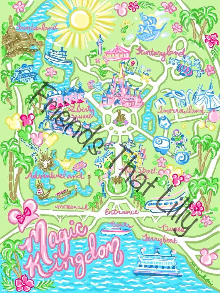 Zipper Popover: Magic Kingdom Map Design – FriendsThatLilly