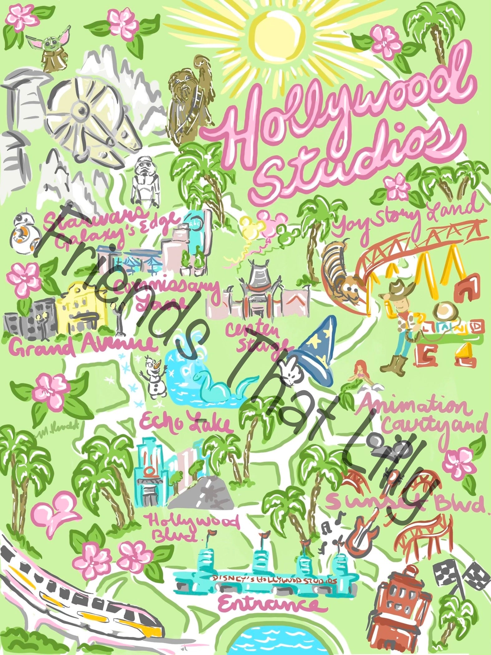 Zipper Popover: Hollywood Studios Map Design – FriendsThatLilly